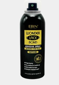 Ebin Wonder Lace Bond Adhesive Spray Supreme 80ml Black - Janson Beauty